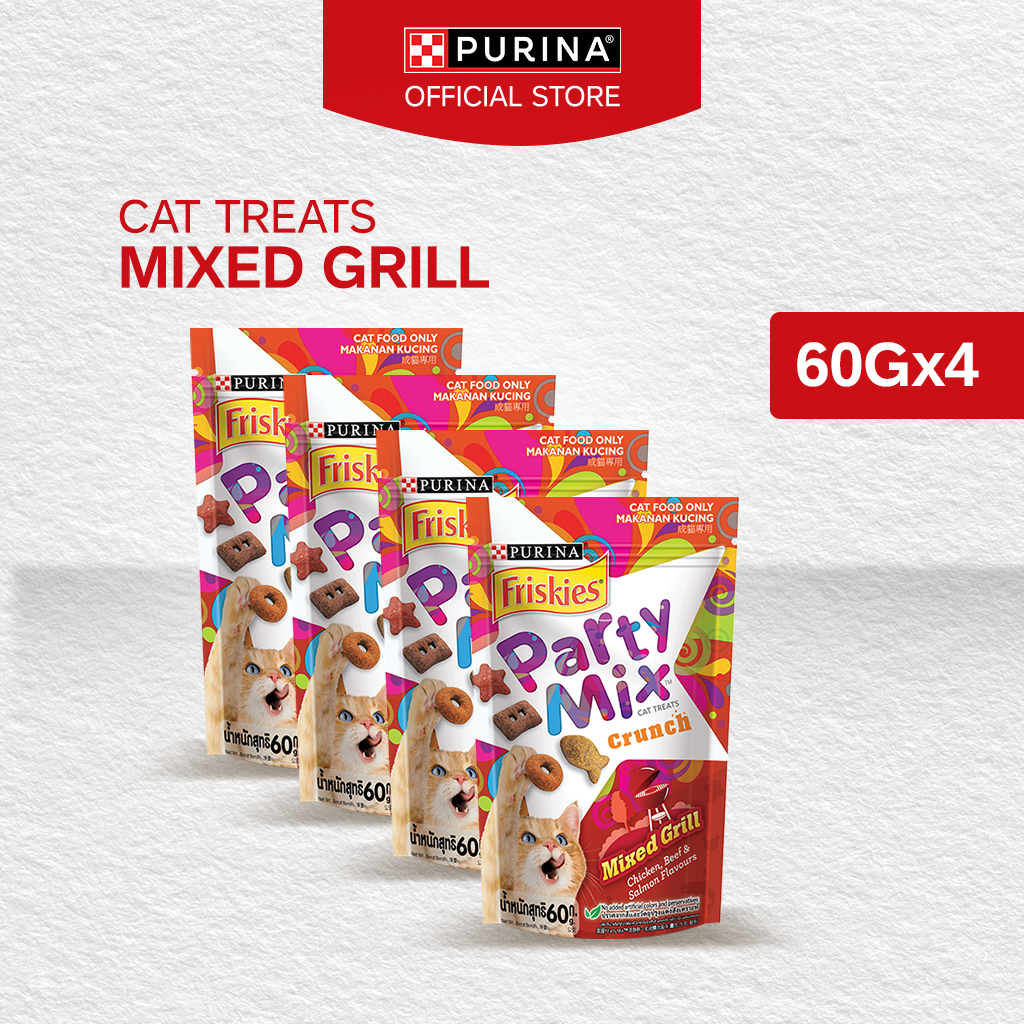 FRISKIES Party Mix Crunch Mixed Grill Cat Food - 60g x4 | Shopee Philippines