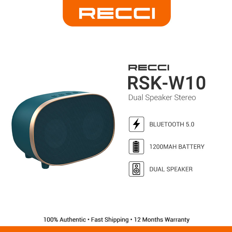 Recci RSK-W10 Wireless Dual Speaker + FREE WiredEarphone RE03 White | Shopee Philippines