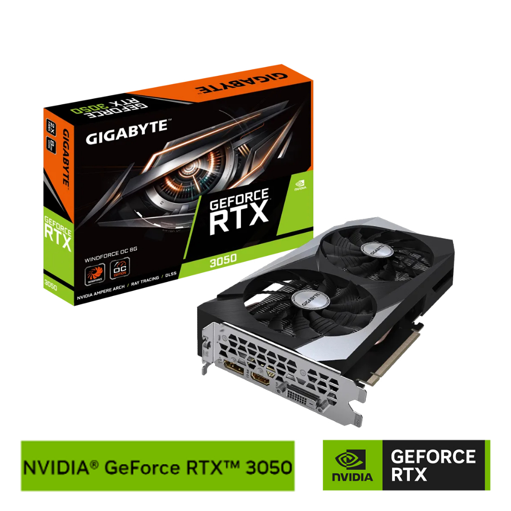 Gigabyte GV-N3050WF2OC-8GD RTX3050 Windforce OC 8GD GDRR6 DP/HDMI/DVI ...