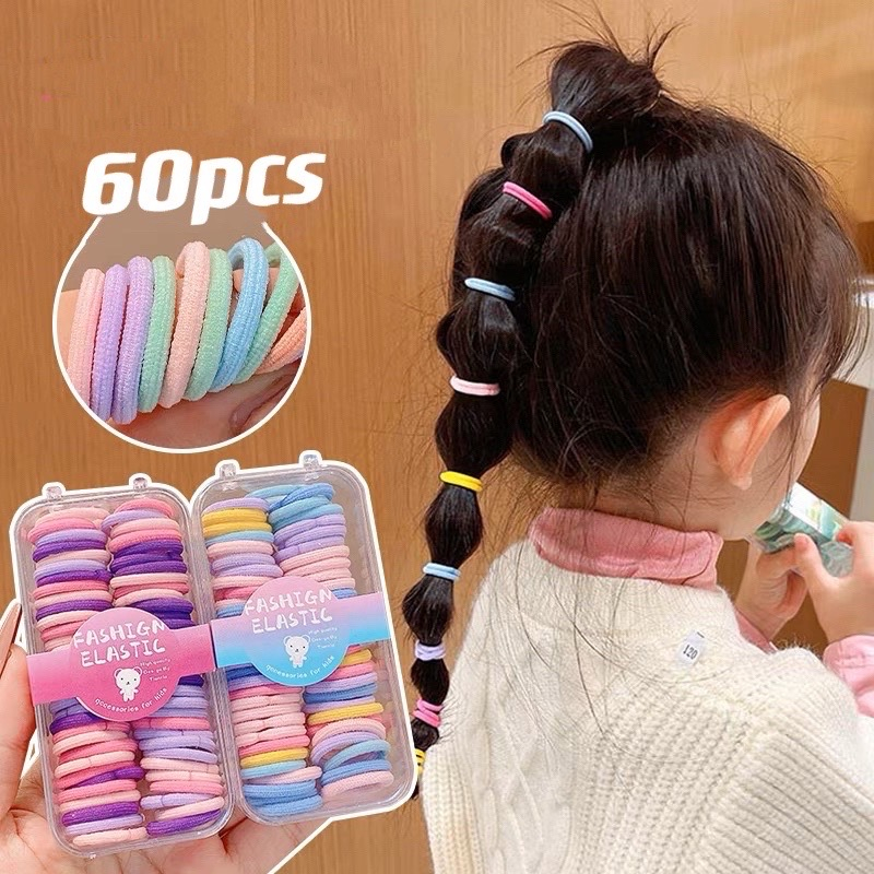 60 Pieces Of Value-packed Colored Hair Elastics With High Elasticity ...