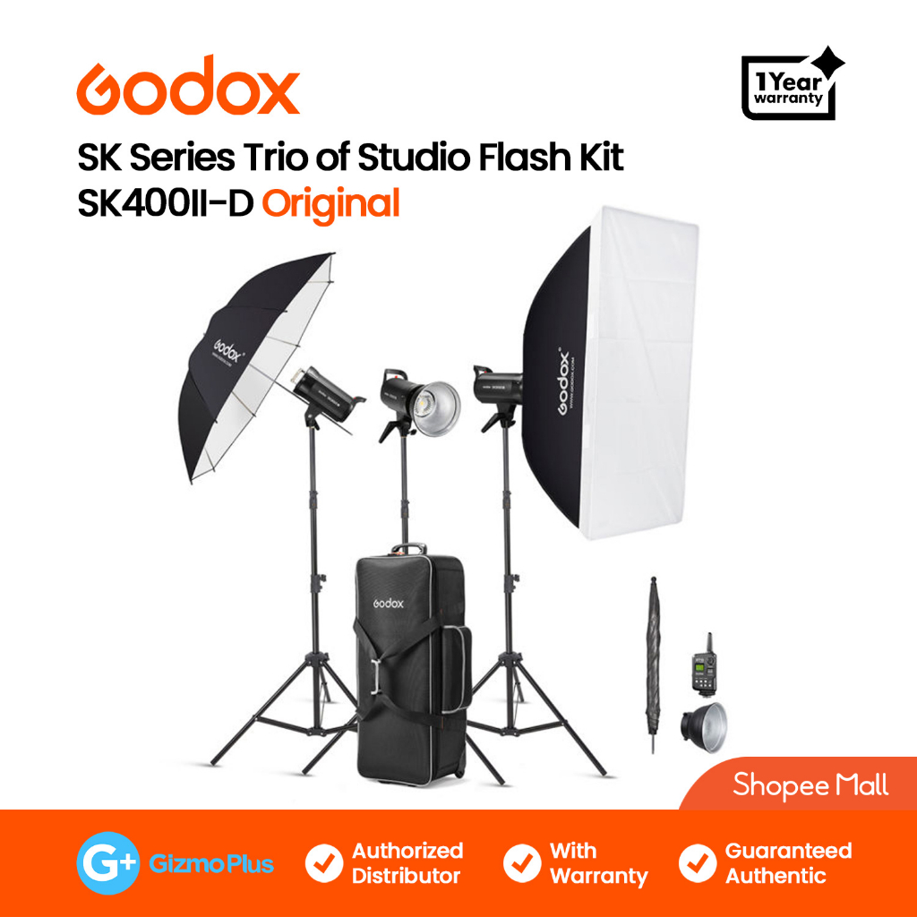 Godox SK Series Trio of Studio Flash Kit SK300II-D / SK400II-D (3-Light ...