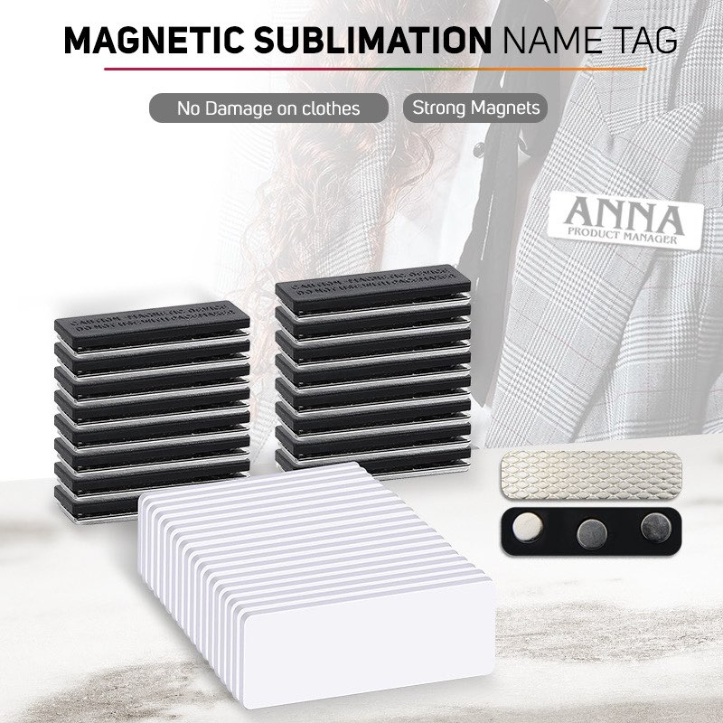 Sublimation Metal Name Badge with Adhesive Pins 7x2cm (5pcs) | Shopee ...