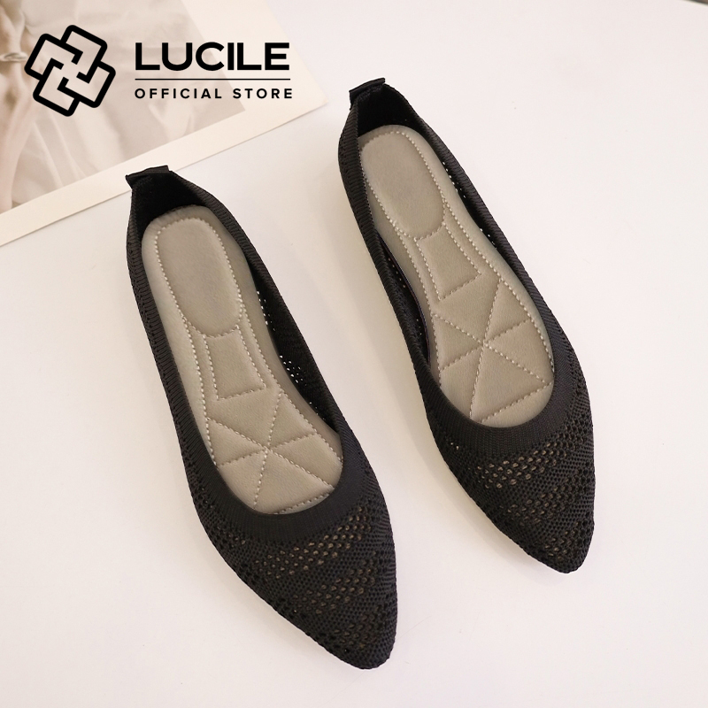 Lucile W12 Pointed Toe Mesh Ballet Flats Breathable Loafers Shoes For ...