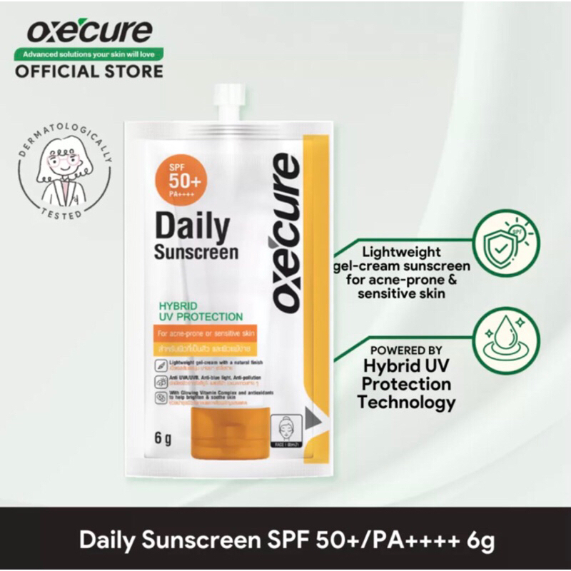 Oxecure Daily Sunscreen SPF 50+/PA++++ 6g 1 pack Authentic | Shopee ...