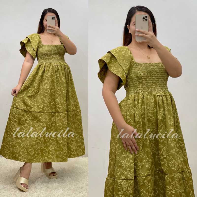 Charlotte PLUS SIZE MAXI (Random Print) Embossed Dress XL-2XL | Shopee Philippines