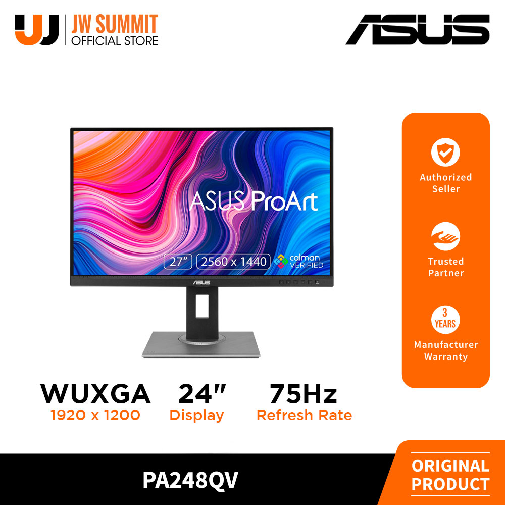 Asus ProArt PA248QV 24" WUXGA 75Hz 5ms IPS Technology Ergonomic Stand ...