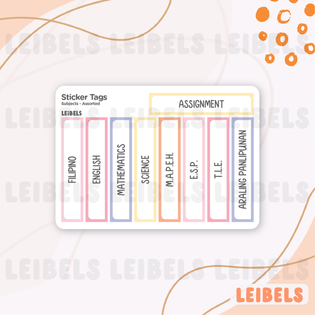 Back to School Personalized Subject Sticker Name Sticker Tags Sticker ...