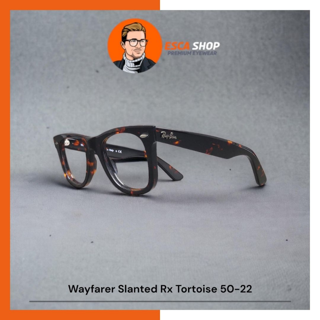 WFRx Slanted Tortoise 50-22-150 Unisex Eyeglasses with Interchangeable ...