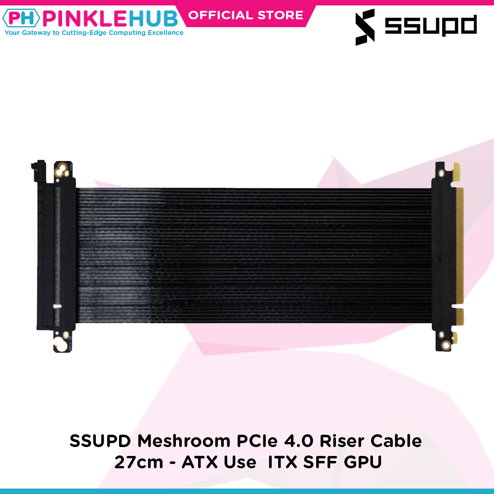 SSUPD Meshroom PCIe 4.0 Riser Cable - 27cm - ATX Use / ITX SFF GPU (SSU ...