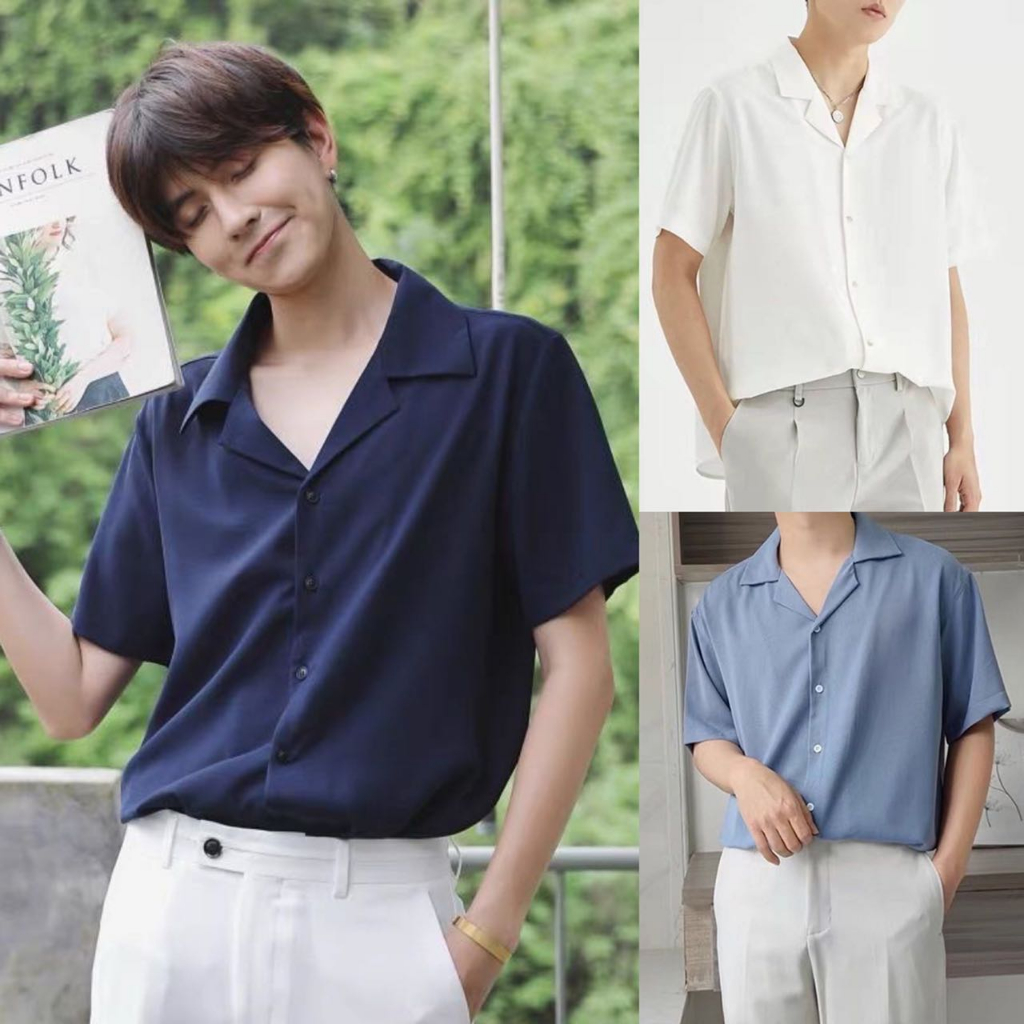 short Sleeve Formal/Business Polo for Men Plain Cotton 6 Colors Size M ...