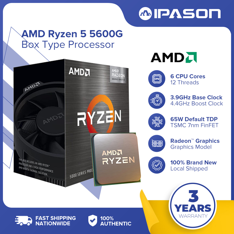 Ipason AMD Ryzen™ 5 5600GT Boxed Processor w/ Wraith Stealth Cooler ...