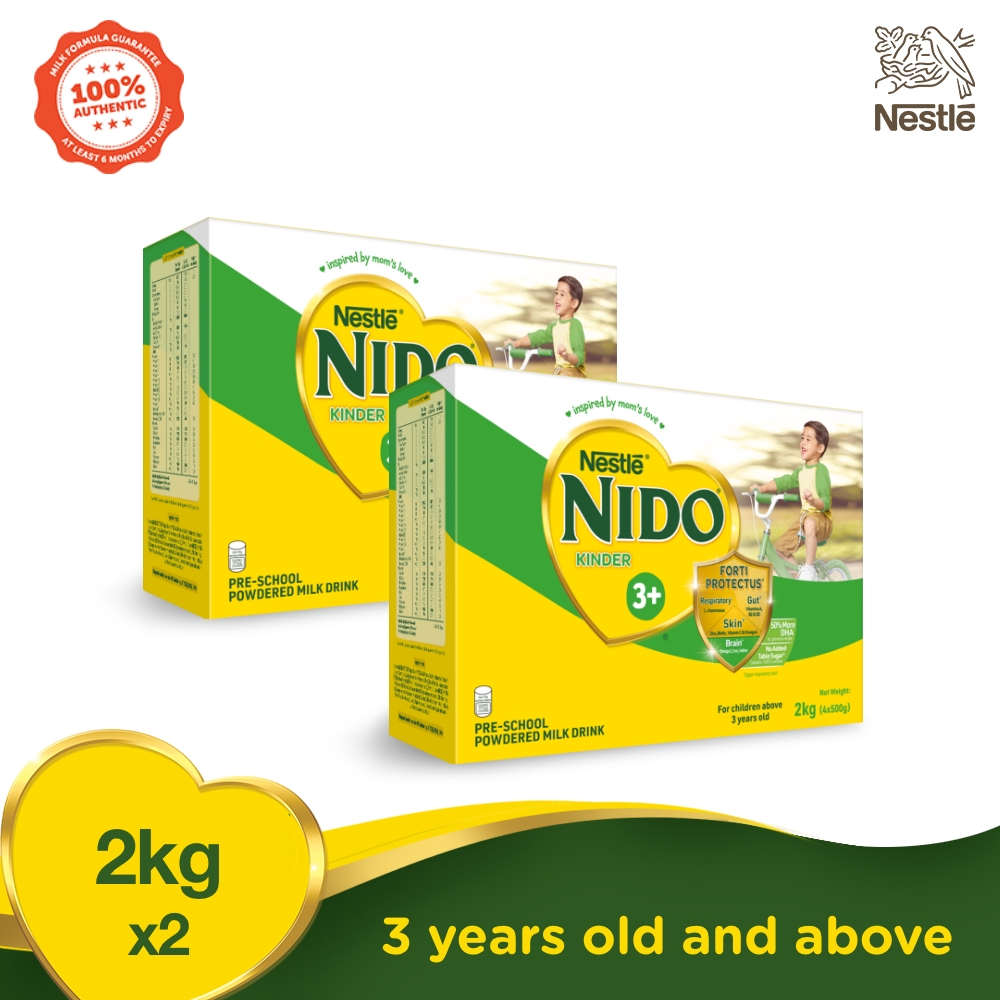 NIDO® 3+ Powdered Milk Drink For Pre-Schoolers Above 3 Years Old 4kg [2kg x 2] | Shopee Philippines
