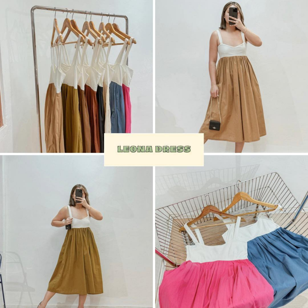 Leona Two Toned Basic Dress | Shopee Philippines