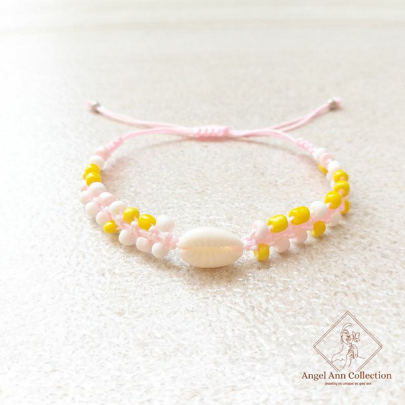 Sigay Shell and Knotted Beads Adjustable Sliding Knot Bracelet (16-26 ...