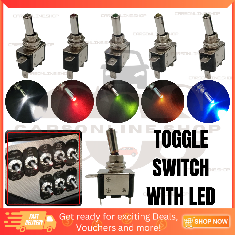 COS 1PC 3PIN ON-OFF Toggle car Switch With LED Light Heavy Duty ...