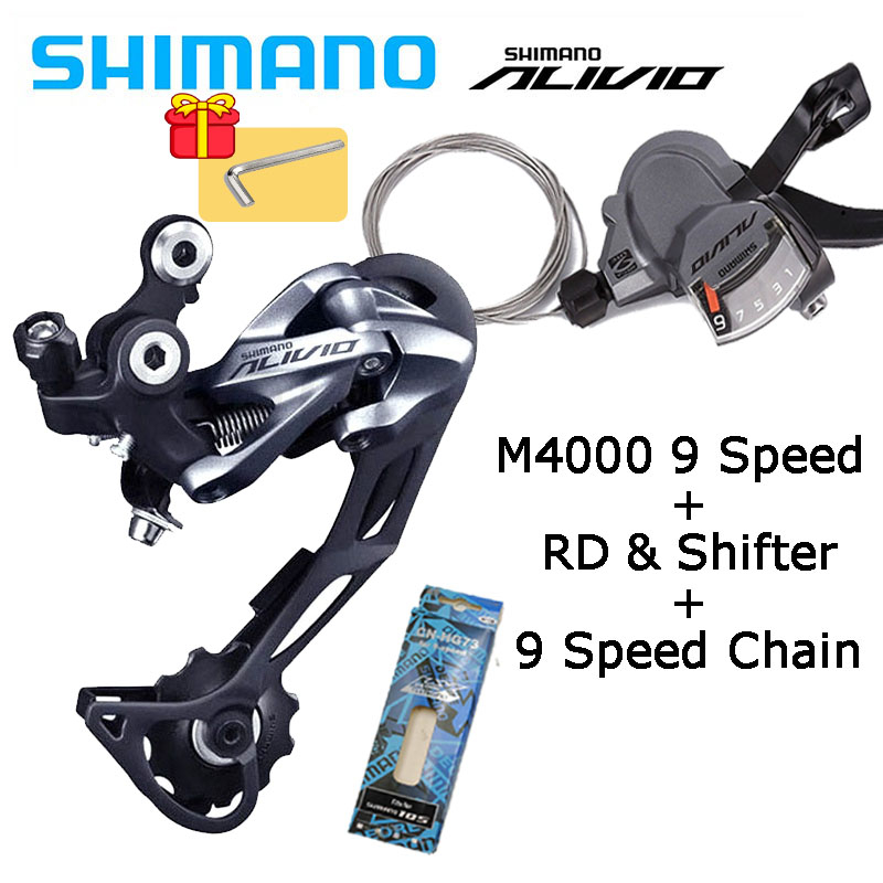 Shimano alivio m4000 rd 9 speed groupset shifter mtb bike 9 speed ...