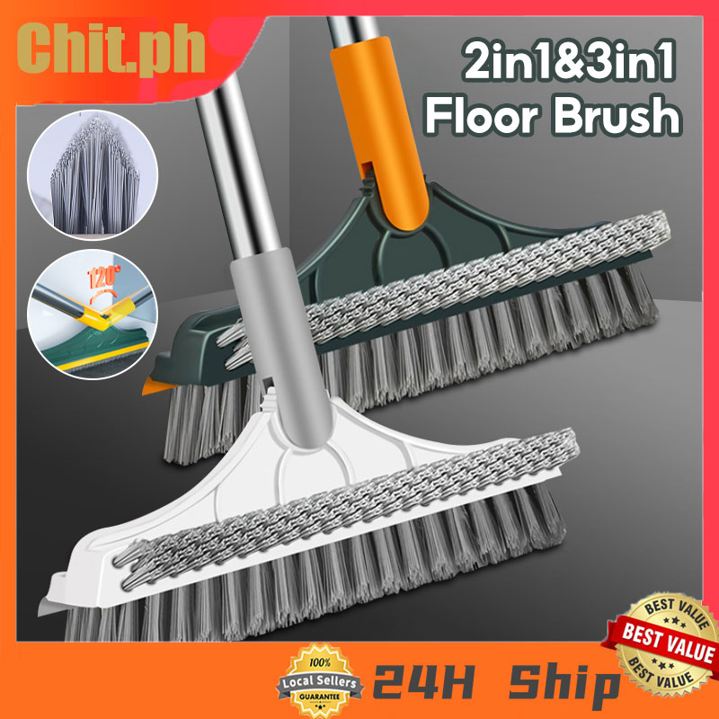 CHIT 3in1 Rotating Cleaning Brush Long Handle Scrub Brush for Floor ...