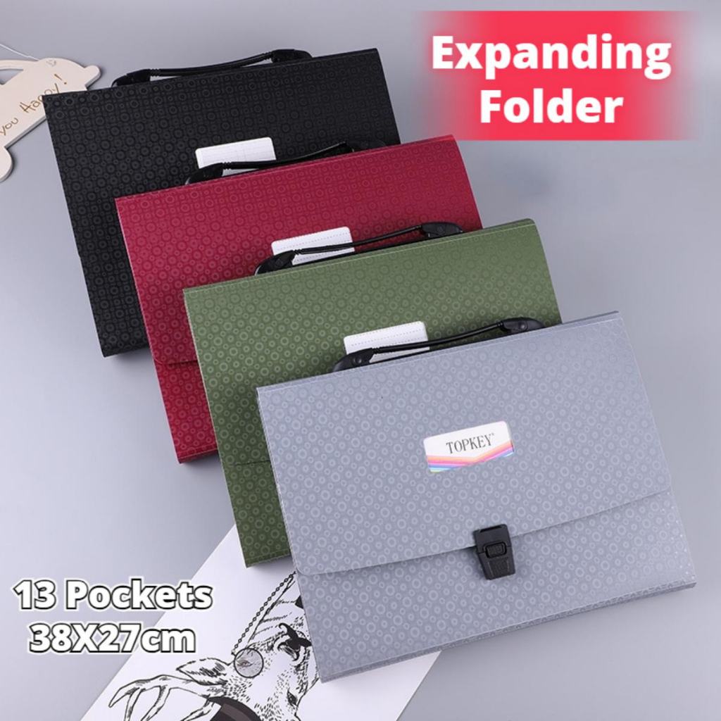 13 Pockets Expanding File Folder Long Envelope Storage Organizer ...
