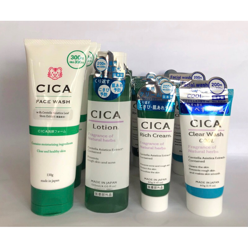 Cica Face Wash 130g/Rich Cream 40g/Clear Wash Cool 60g/Cica Lotion 120ml/From Japan | Shopee ...