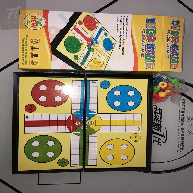 Ludo Family Play Folding Mini Flight Chess Kids Toys Board Game ...