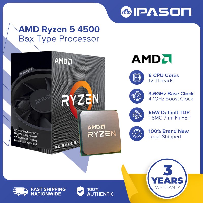 AMD Ryzen 5 4500 Desktop Processor (Socket AM4, CPU Cooler Included ...