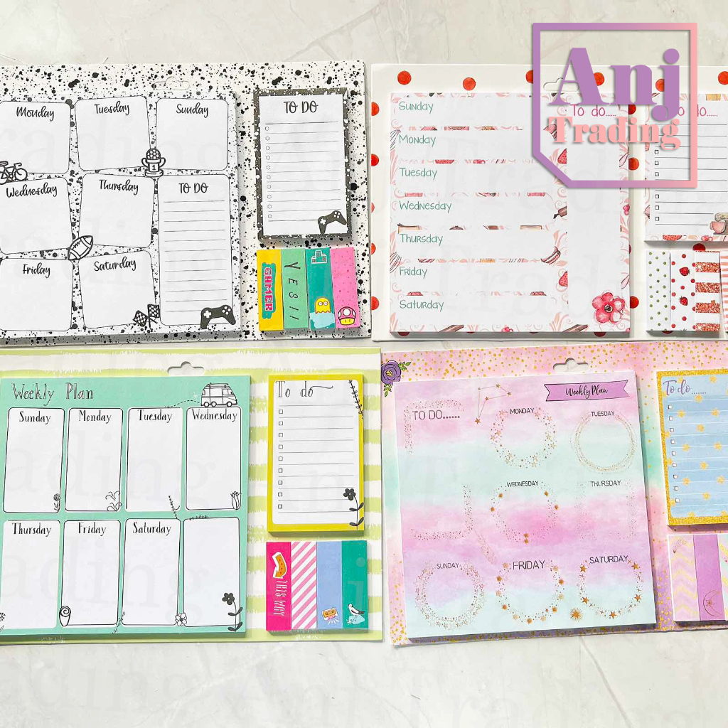 Planner on Desk Tear Off Pad, Mini 50 Undated Sheets, Desk Notepad ...
