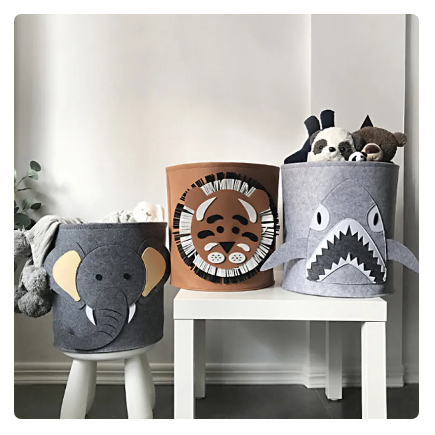 35*37cm Children'S Storage Box Felt Animal Tiger Storage Bag Kids Toys ...