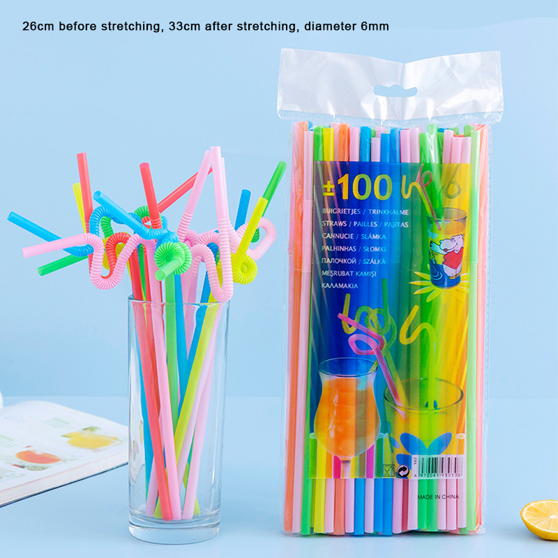 100pcs 26cm Elongated Colorized Tortuous Thin Milktea Juice Pearl ...