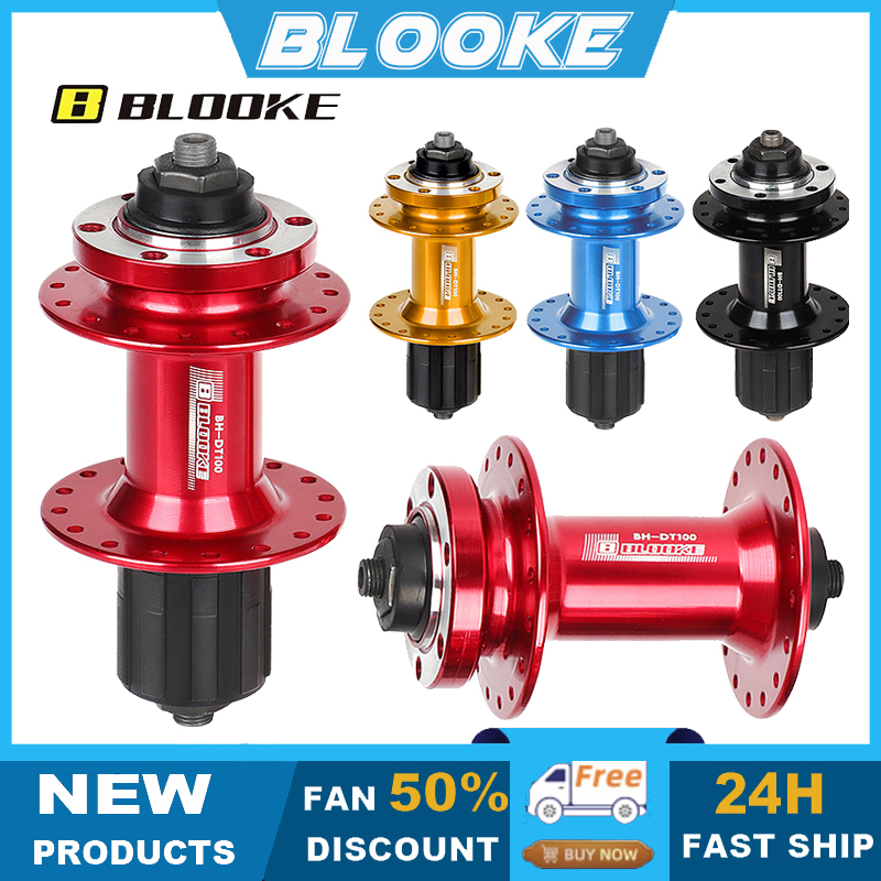 BLOOKE 32/36 Holes Mtb Bike Hub Ball Bearing Aluminum Alloy Freehub Disc Brake Front/Rear Hub ...