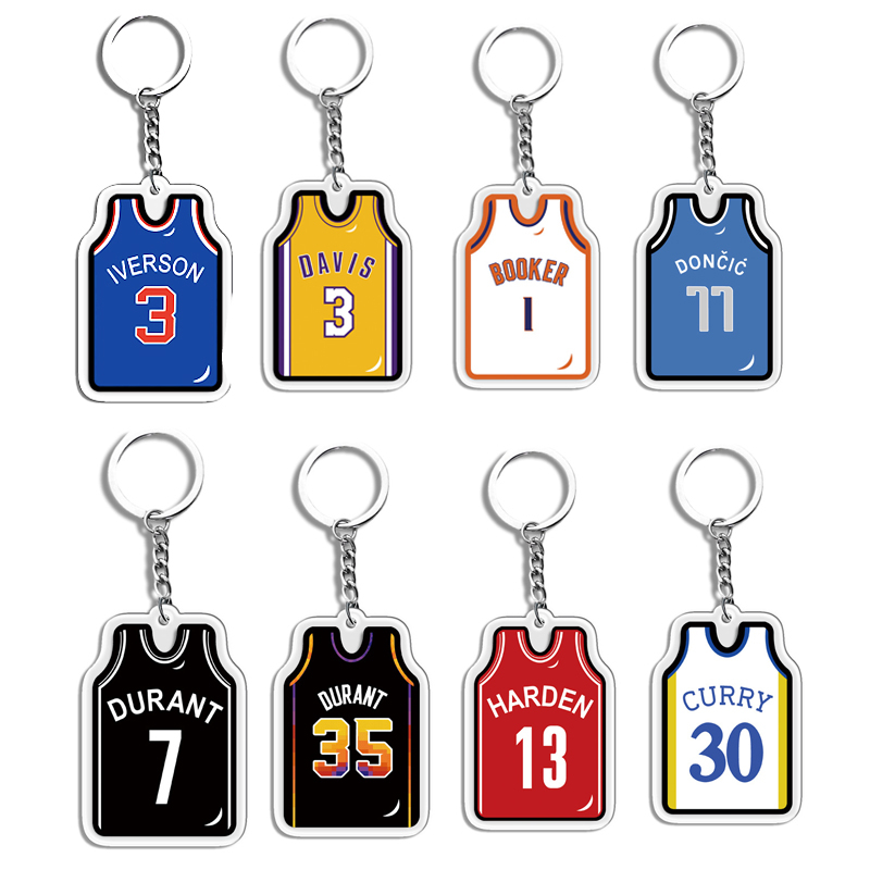 Nba Kobe Curry Basketball Star Acrylic Pendant Jersey Keychain Car ...