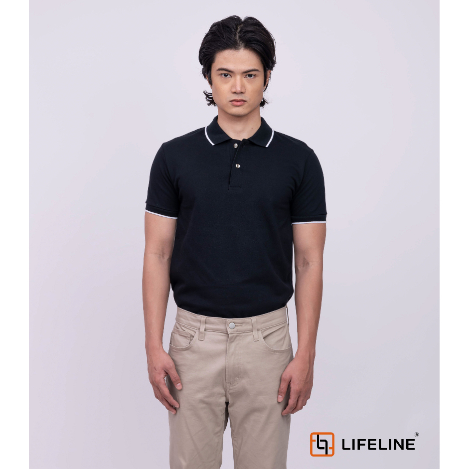 Lifeline Line Polo Shirt (White | Black | Gold Yellow | Emerald Green ...