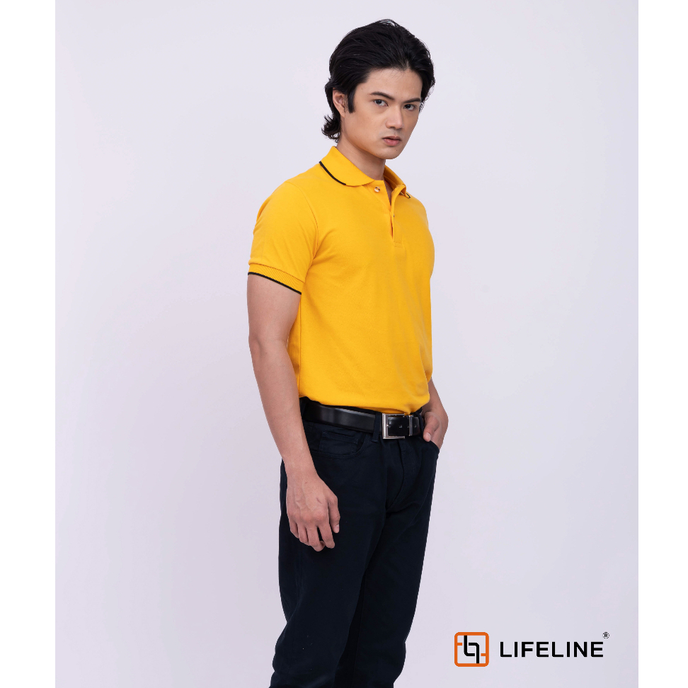 Lifeline Line Polo Shirt (White | Black | Gold Yellow | Emerald Green ...