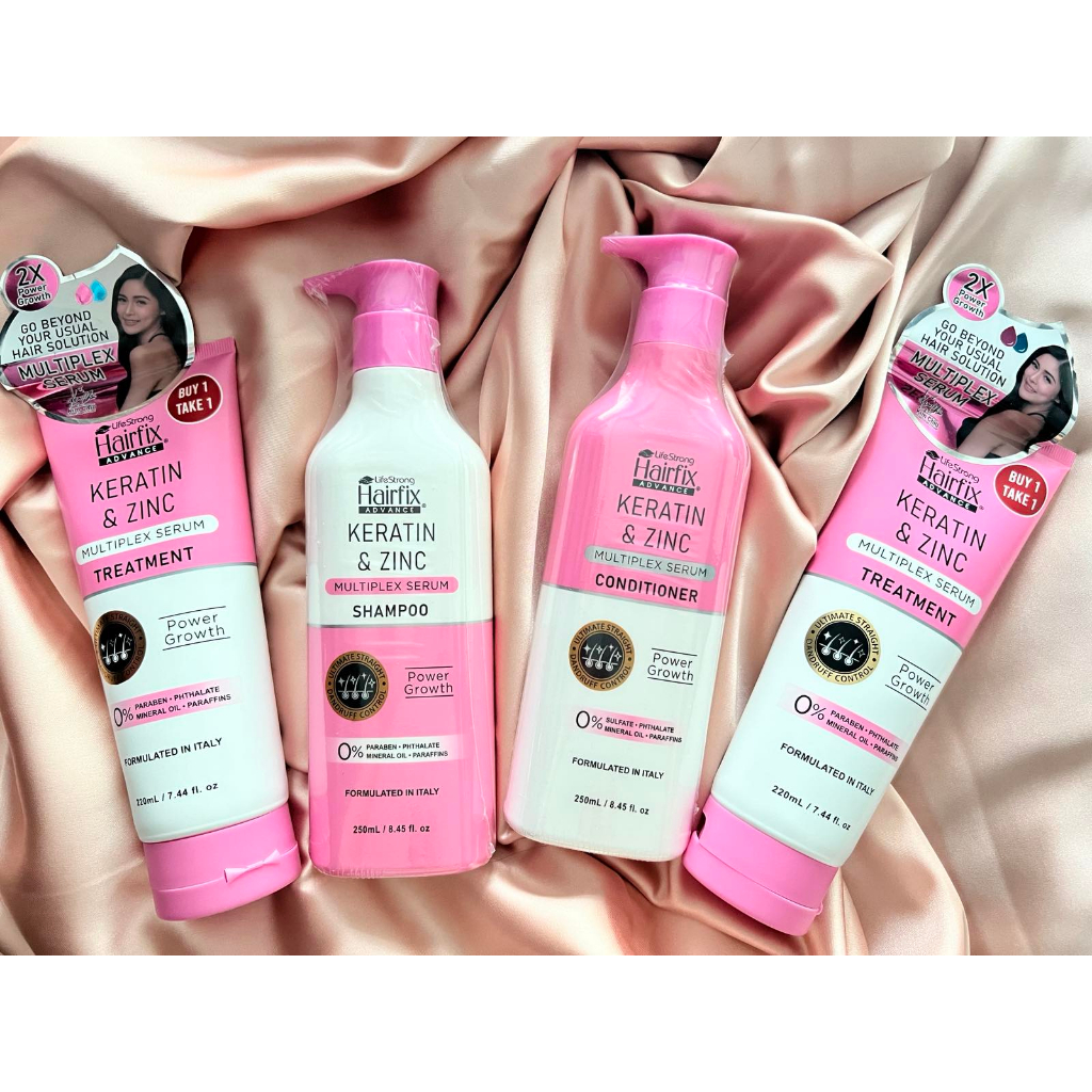 BUNDLE Hairfix Multiplex Serum Keratin + Zinc (Shampoo, Conditioner and ...