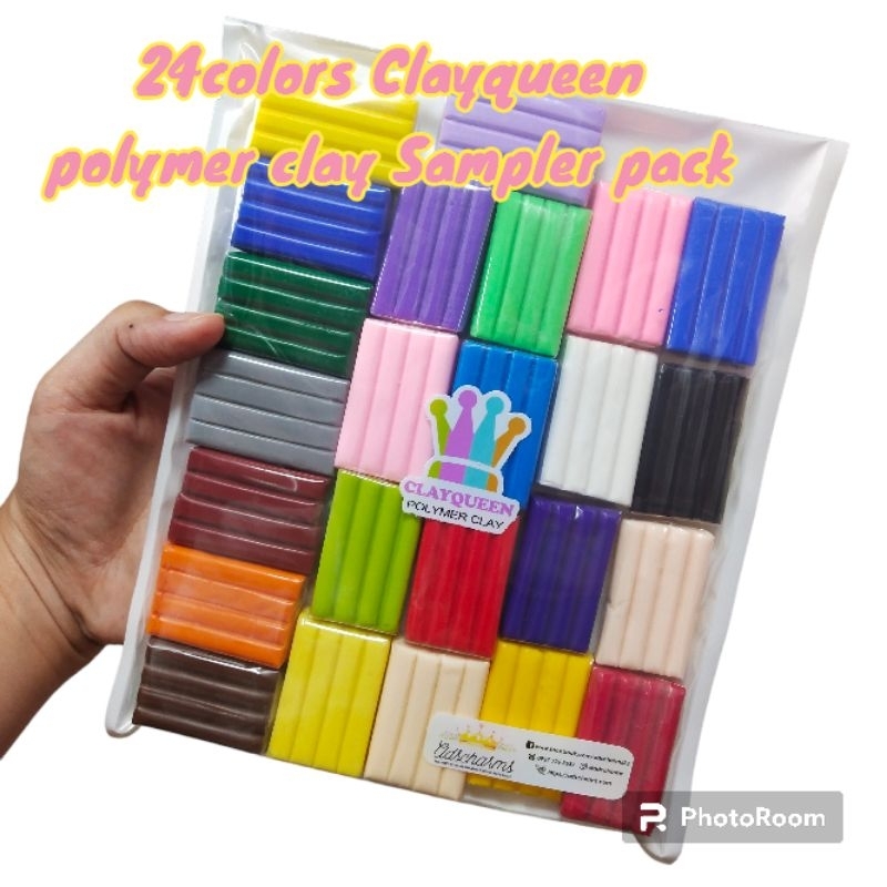 CS24 24colors Clayqueen Polymer Clay Sampler packs 500g | Ovenbaked ...