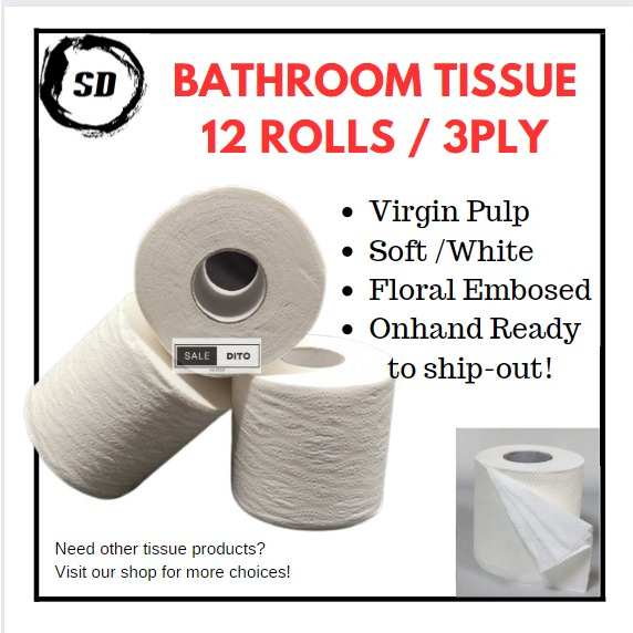 SaleDito 3ply Bathroom Tissue Roll 12 pcs VIRGIN PULP/White/Toilet ...