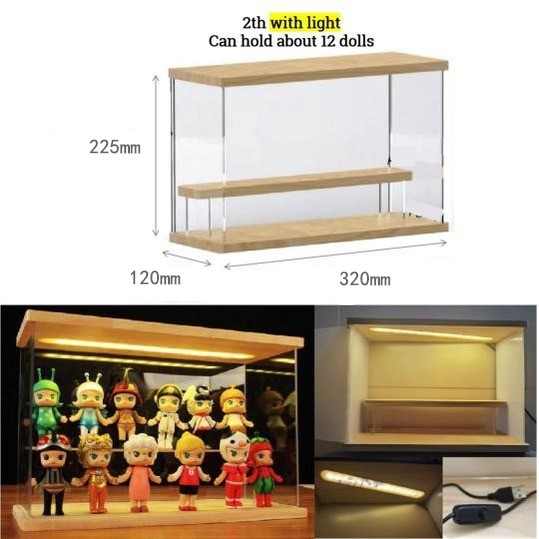 Acrylic Display Rack Riser with Lights Dustproof Detachable Action ...