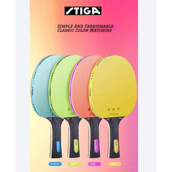 Stiga Pure 3star Colorful Racket + Case original table tennis racket ...