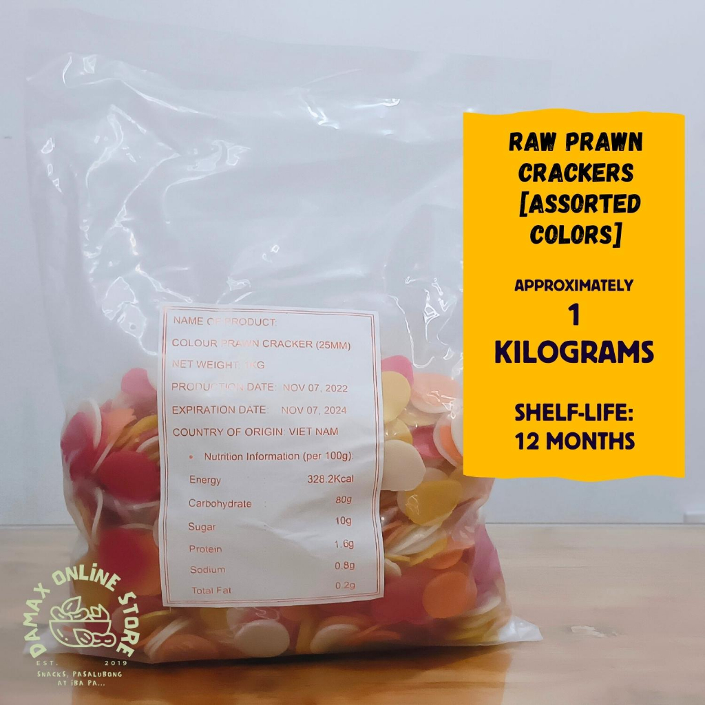 Raw Uncooked Prawn Cracker White and Assorted (Chicharap) Kutkutin ...