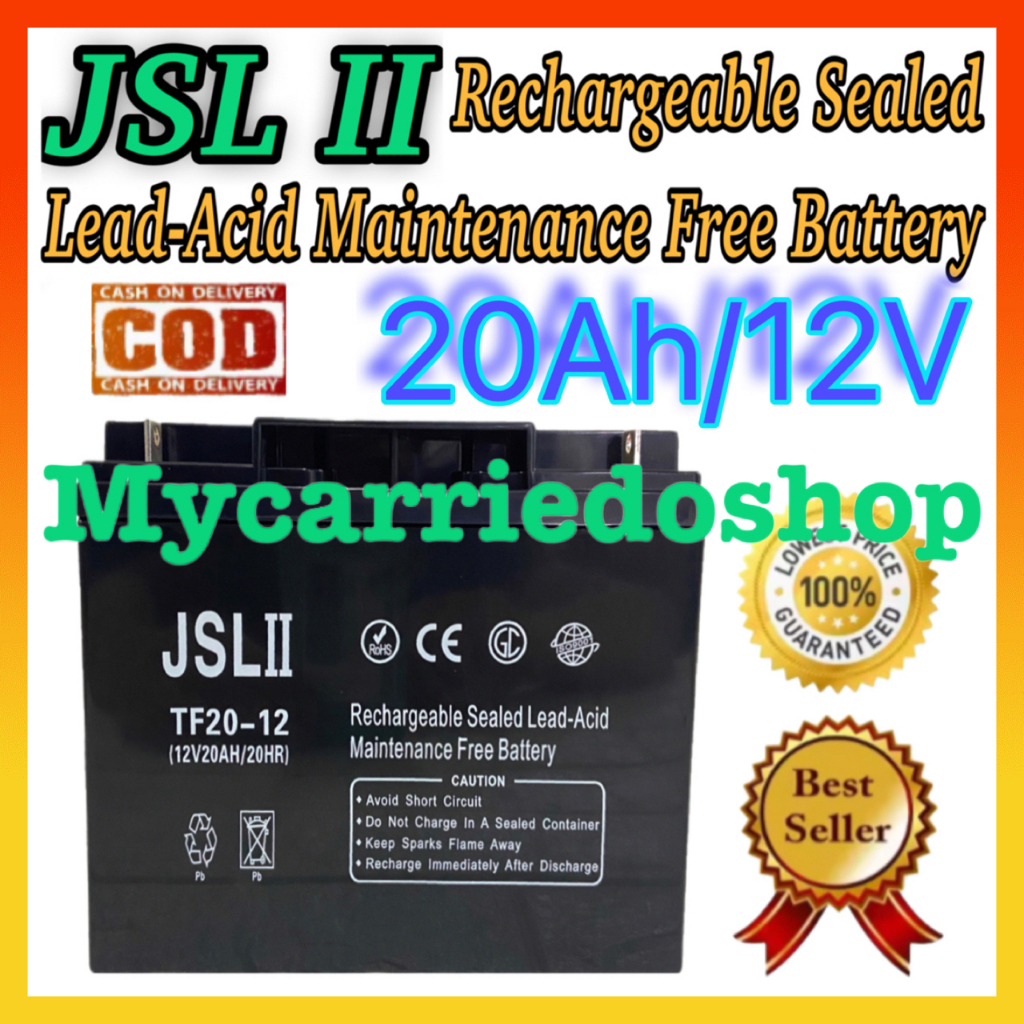 JSLII 20Ah 12V 20Ah20HR Rechargeable Sealed Lead-Acid Maintenance Battery For UPS/Solar/Toycar ...