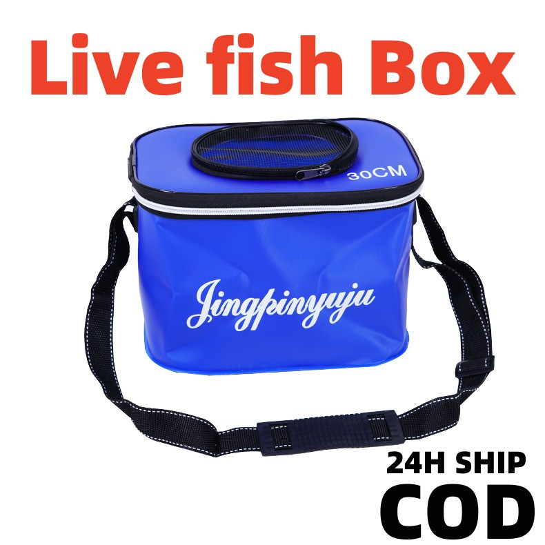 EVA Foldable Bucket Fishing Bag Portable Fish Box Fishing Bucket ...