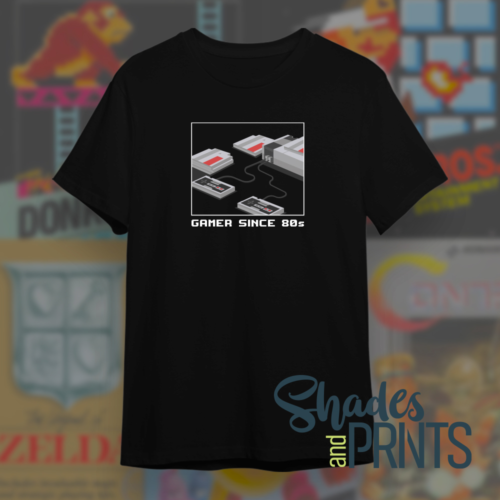 Gamer Since 80s Classic Retro Gaming Shirt Customized Wear - Premium ...