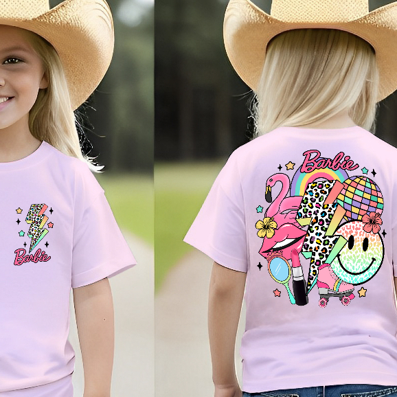 BARBIE FRONT & BACK DESIGN T-SHIRT FOR KIDS ( 2 to10yrs old ) HIGH ...