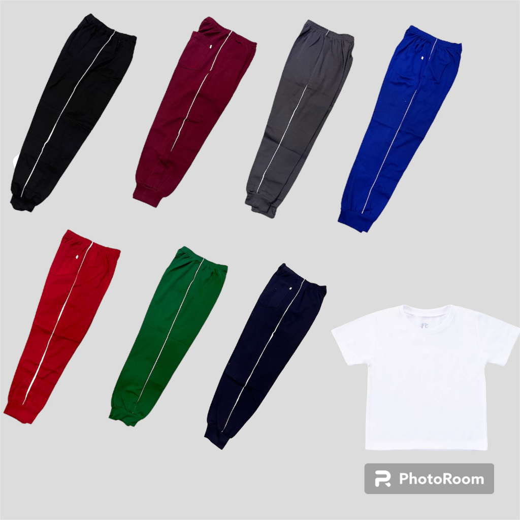 SET FOR P.E UNIFORM JOGGING PANTS and WHITE SHIRT ( UNISEX ) | Shopee ...