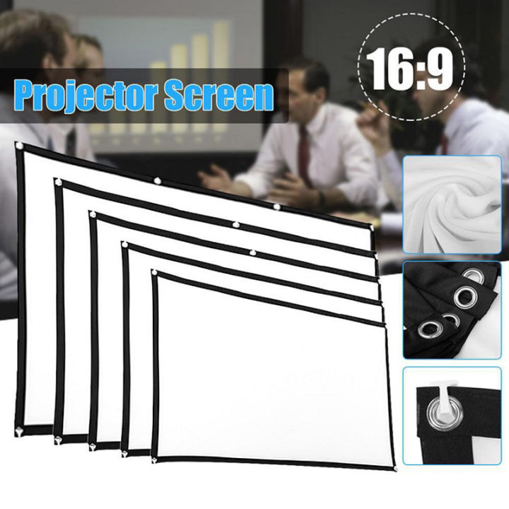 16:9 Foldable Projection Screen HD Home Cinema Projector Cloth | Shopee ...