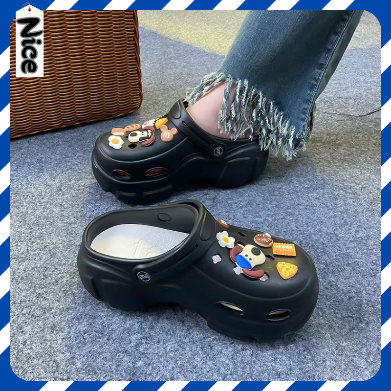 NS Korean classic clogs cute cartoon design chunky slipper summer ...