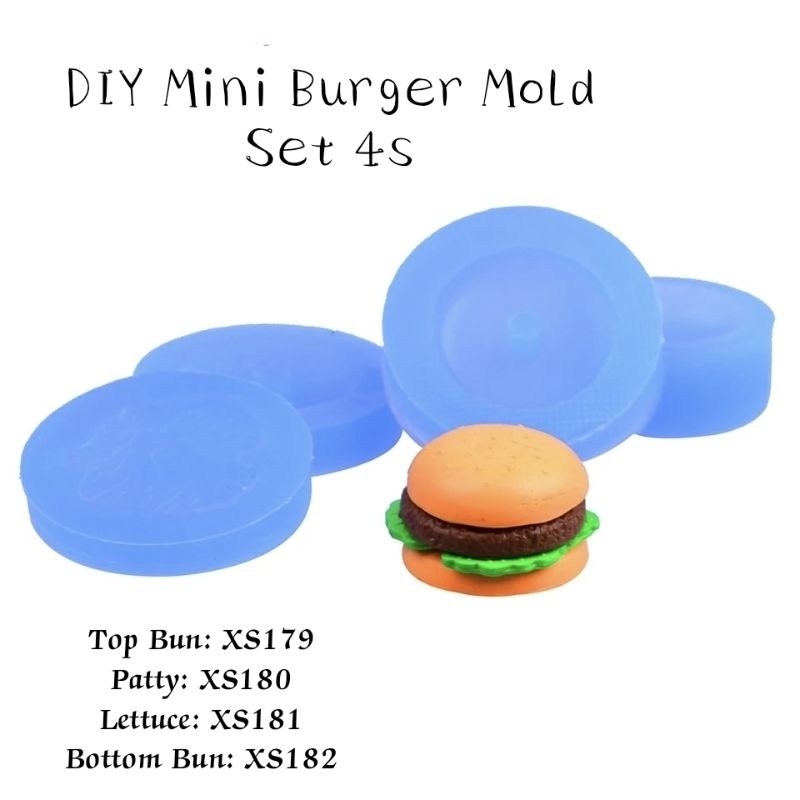 ASM DIY Mini Burger Silicone mold set 4s XS179 - 182 Tiny burger mold ...