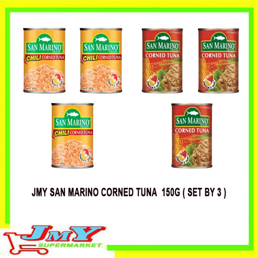 JMY SAN MARINO CORNED TUNA 150G ( SOLD BY 3 ) | Shopee Philippines