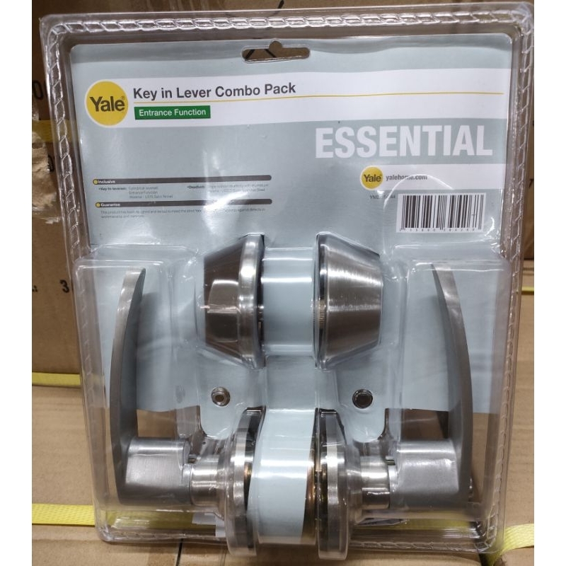 Yale Essential Series Lever Handle/Single Deadbolt Combo pack YM2in1 ...