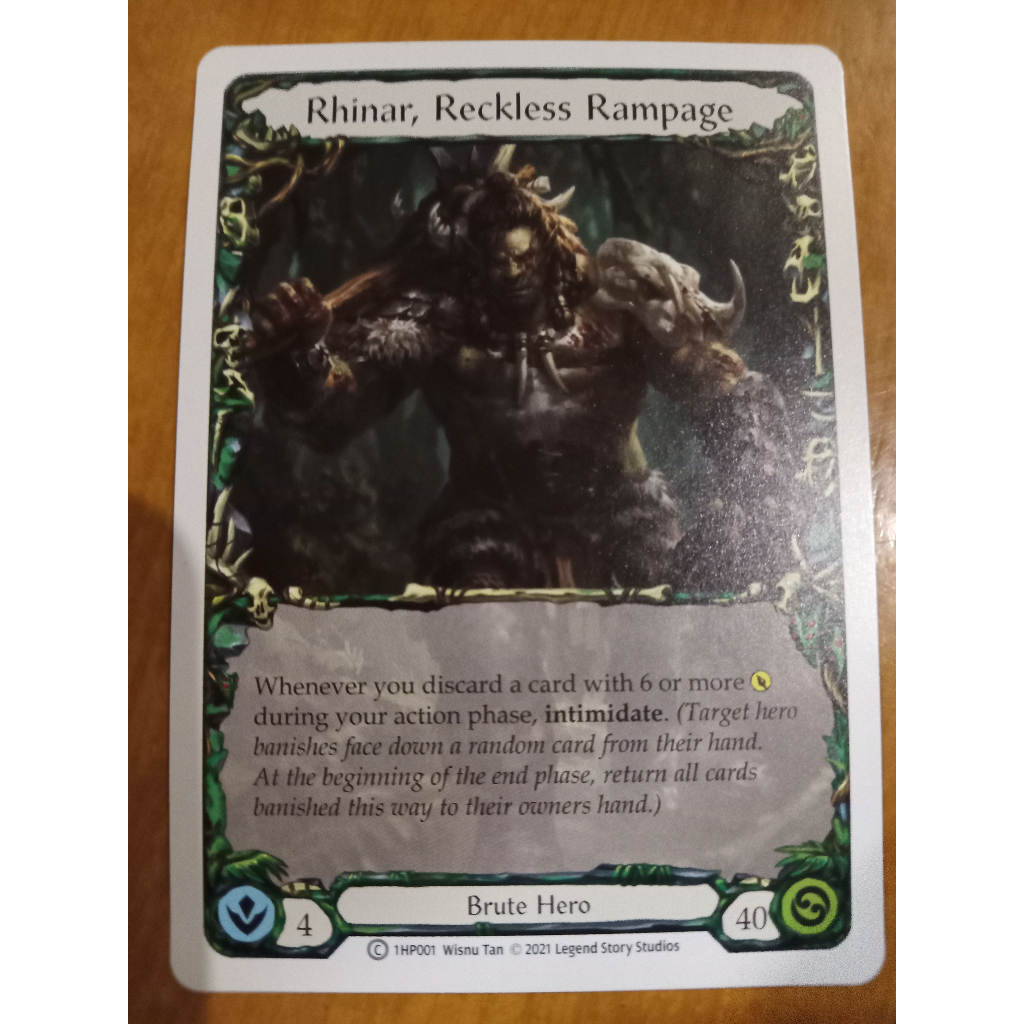 FAB Rhinar, Reckless Rampage Adult/Young Brute Hero History Pack Vol.1 ...