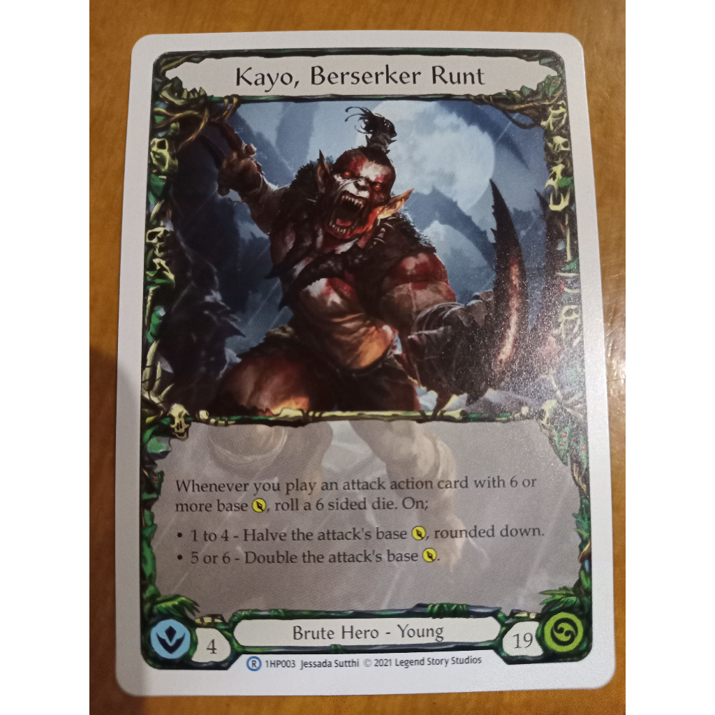 FAB Kayo, Berserker Runt Rare Young Brute Hero History Pack Vol.1 Flesh ...
